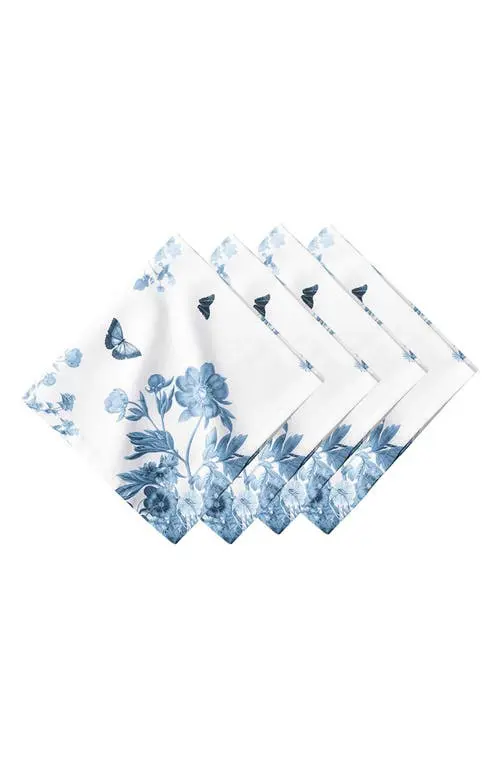 JULISKA Field Of Flowers Set Of 4 Cotton Sateen Napkins - Chambray