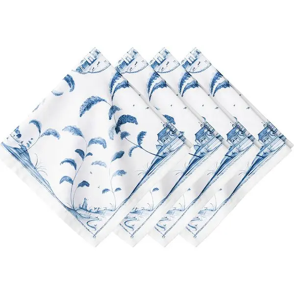 JULISKA Country Estate Set Of 4 Cotton Sateen Napkins - Delft Blue