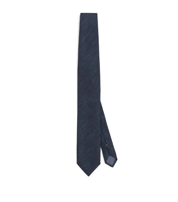 Eton Linen-silk Tie - Navy