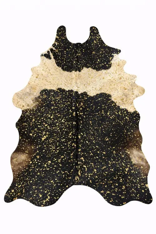 RHACAM Eco Hides Rh Rugs Luma Cowhide Rug 8'0" × 6'2" - Metallic Gold