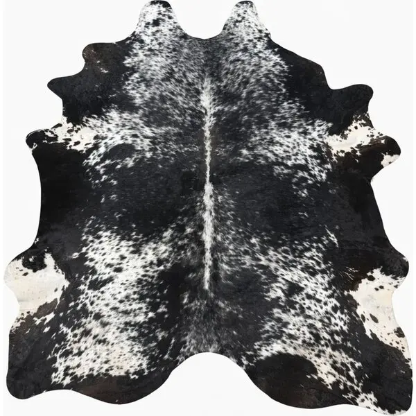 RHACAM Eco Hides Rh Rugs Lazlo Cowhide Rug 7'3" × 6'6" - Black Speckled