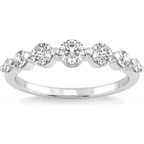 BLISS DIAMOND 3/4ct Graduated Lab Grown Diamond Anniversary Ring 14k Gold - 14k White Gold