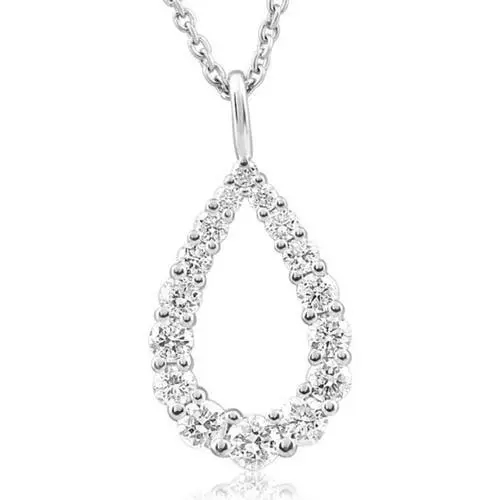 BLISS DIAMOND 1/2ct Pear Shape Lab Grown Diamond Pendant - White Gold