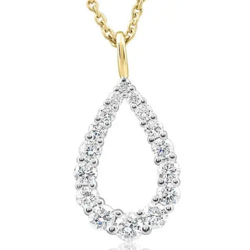 BLISS DIAMOND 1/2ct Pear Shape Lab Grown Diamond Pendant - Yellow Gold