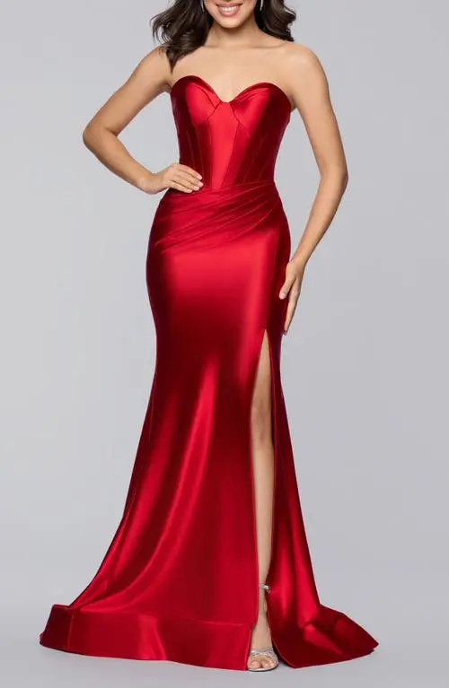 BLONDIE NITES Strapless Satin Gown