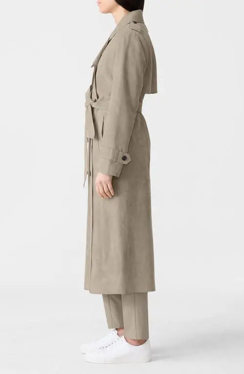 Mackage Double-breasted Suede Trench Coat
