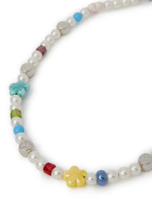 Off-White Arrow Pearl & Beads Necklace