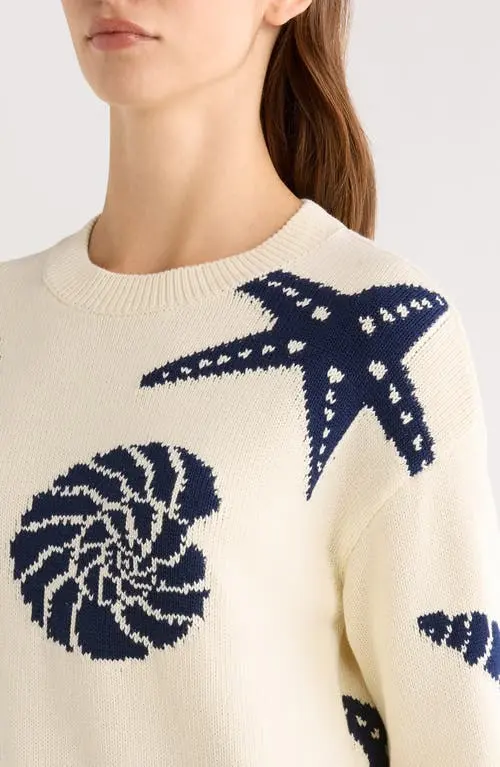 Rails Zoey Seashell Intarsia Cotton Sweater
