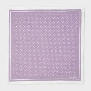 Paul Smith Mauve Cotton Polka Dot Pocket Square - Purple