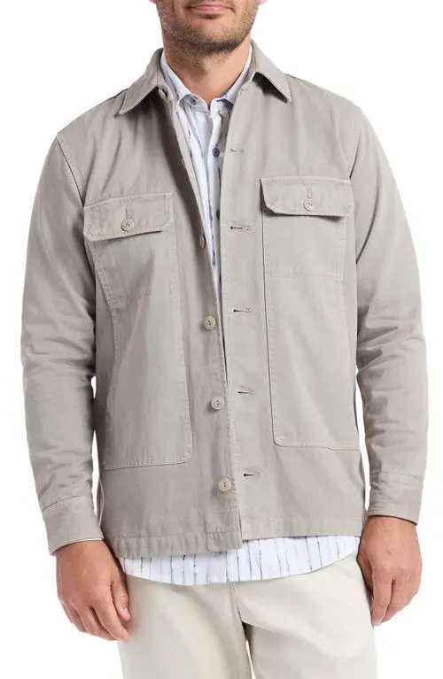 Robert Graham Guston Woven Shirt Jacket - Cement