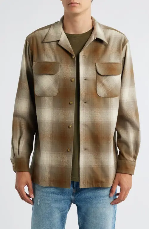 Pendleton Board Plaid Wool Flannel Button-up Shirt