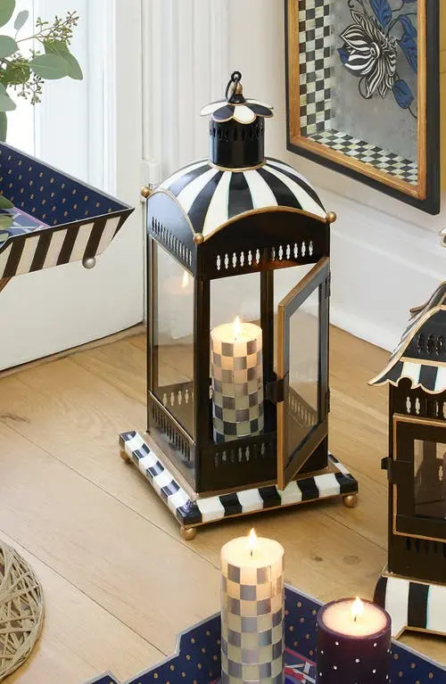 MACKENZIE-CHILDS Courtly Stripe Candle Lantern