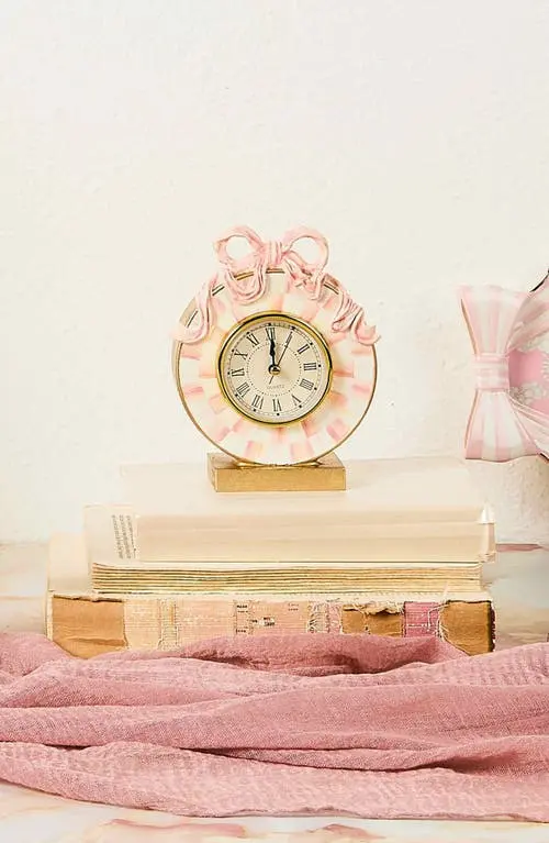 MACKENZIE-CHILDS It's All About The Bow Desk Clock