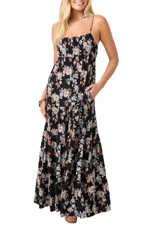 O'Neill Lillie Floral Maxi Dress - Black