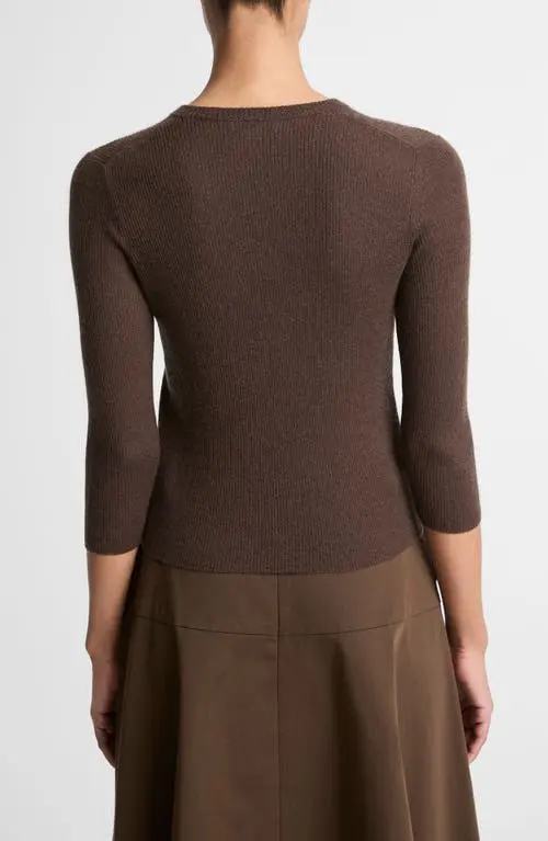 Vince Cashmere & Silk Knit Sweater - Bark