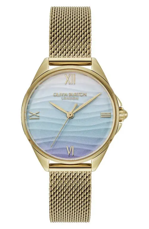 OLIVIA BURTON Azure Mesh Strap Watch - Gold