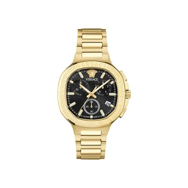 Versace V Chrono Square Bracelet Watch - Gold