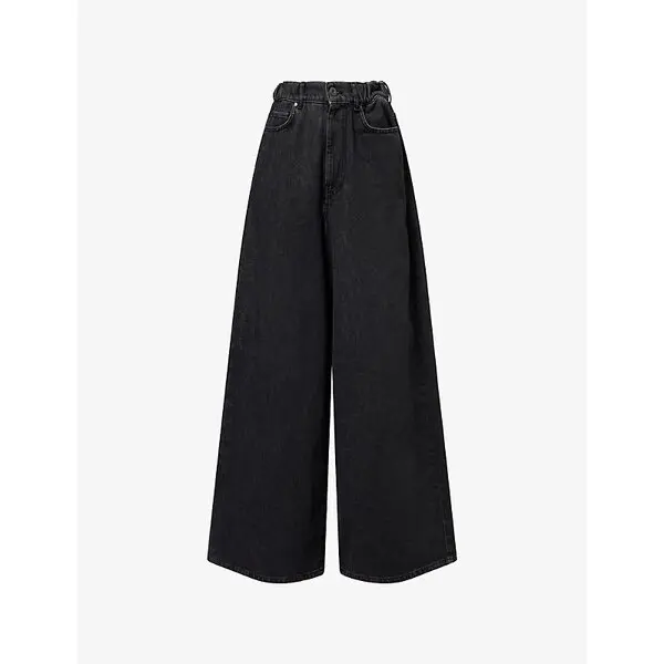 Max Mara Vortice Wide-leg Denim Trousers - Black Medium Used