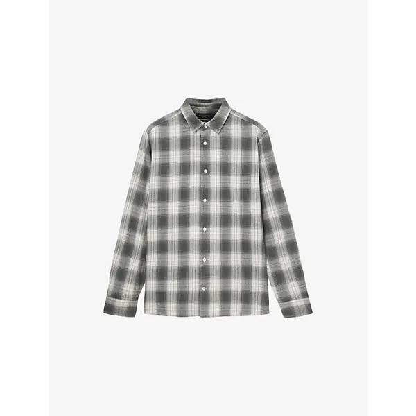 ALLSAINTS Kelby Checked Cotton Shirt - Clouded Grey