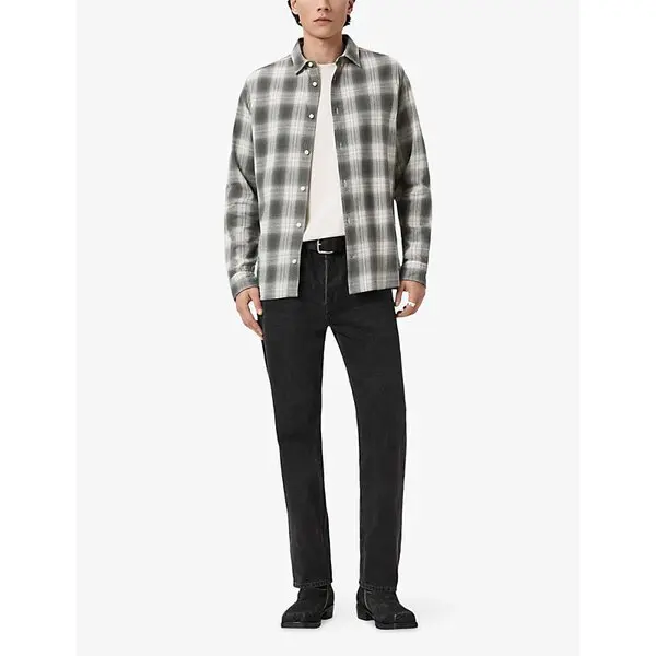 ALLSAINTS Kelby Checked Cotton Shirt - Clouded Grey