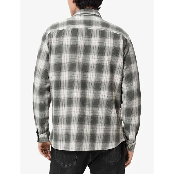 ALLSAINTS Kelby Checked Cotton Shirt - Clouded Grey