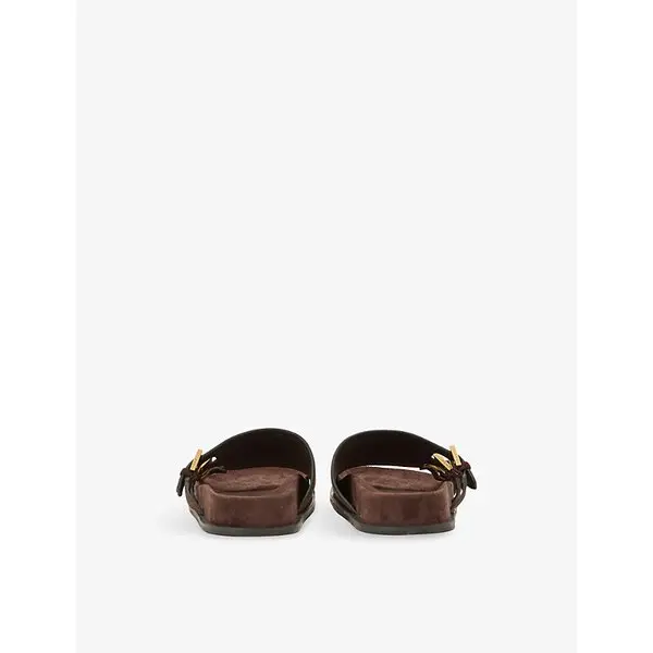 REISS Lauren Buckle Suede Sandals