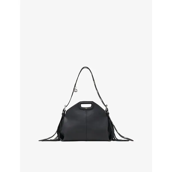 Maje Leather Shoulder Bag - Black