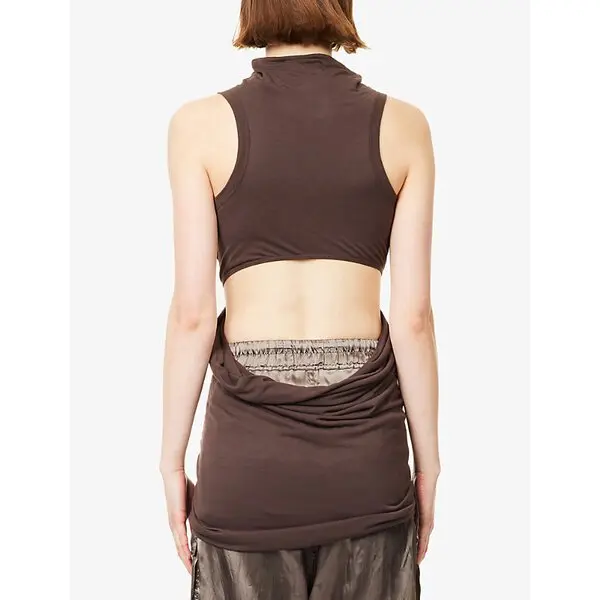 Rick Owens Ruched Jersey Top - Macassar