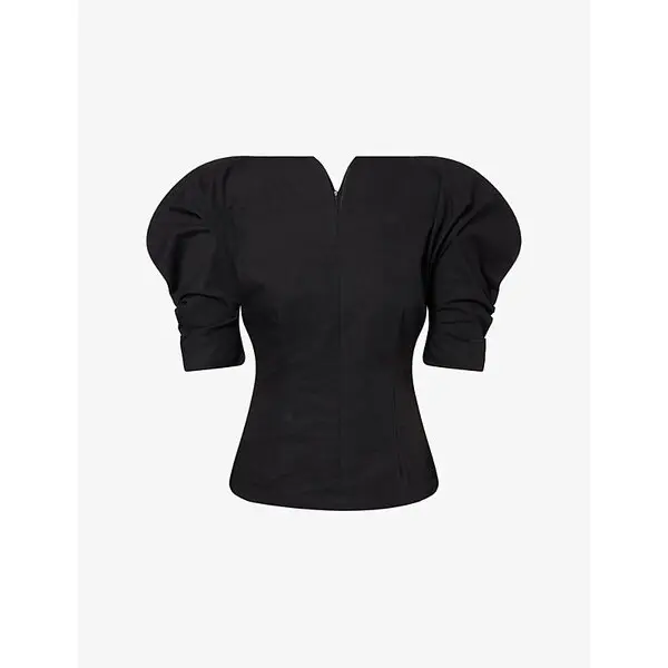 DESTREE Janet Puff-sleeve Cotton Top