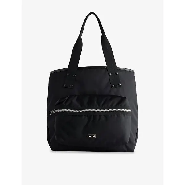 Sacai Pocket Large Woven Tote Bag - Black