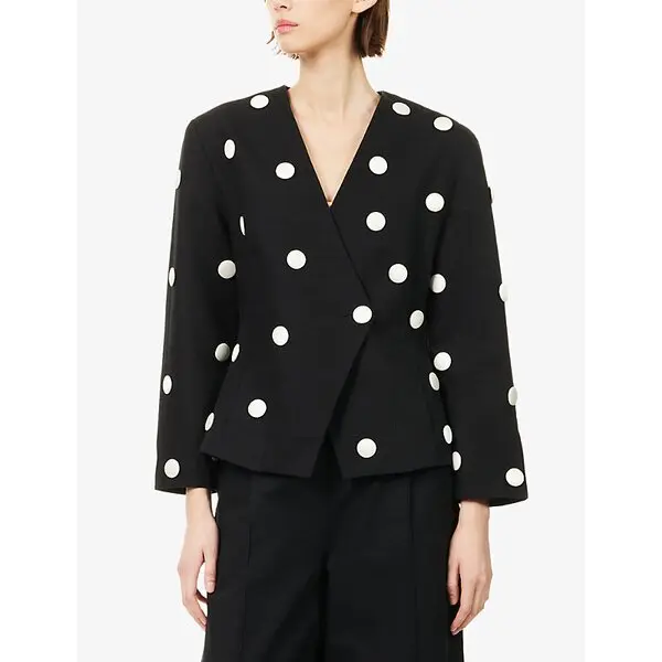 DESTREE Aloise Polkadot Cotton Blazer