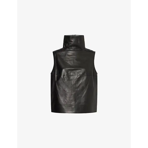 Rick Owens High-neck Sleeveless Leather Top