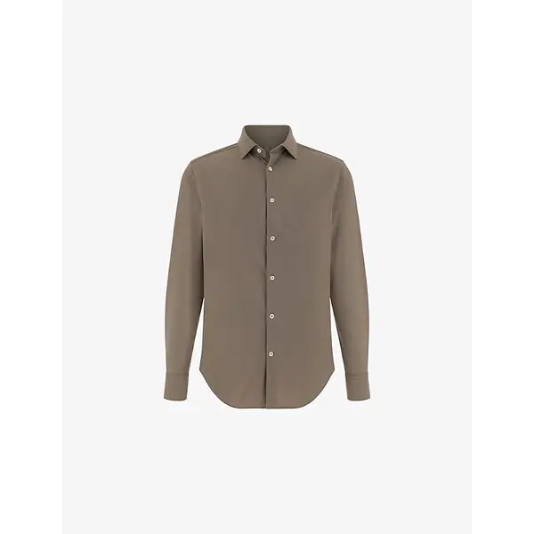 Boggi Milano Slim-fit Regular-fit Stretch-twill Shirt