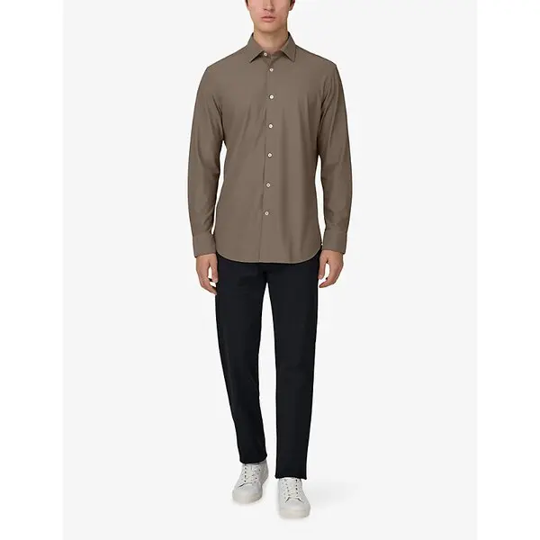 Boggi Milano Slim-fit Regular-fit Stretch-twill Shirt