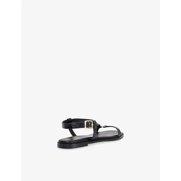 DUNE Laith T-bar Leather Flat Sandals