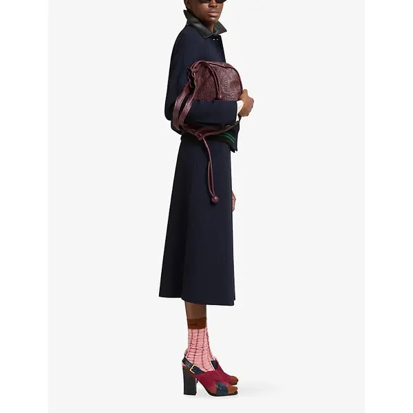 Marni A-line Wool Crêpe Midi Skirt