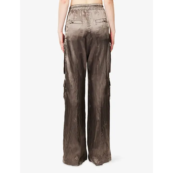 Rick Owens Cargo Belas Patch-pocket Satin Trousers