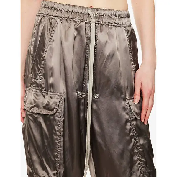 Rick Owens Cargo Belas Patch-pocket Satin Trousers