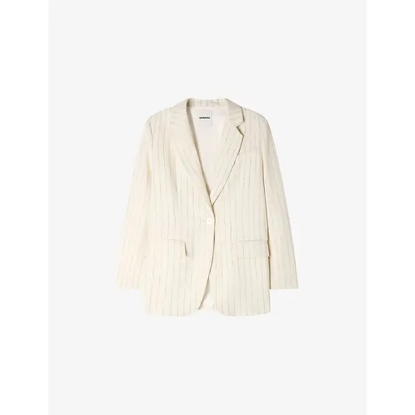 Sandro Striped Single-breasted Woven Blazer