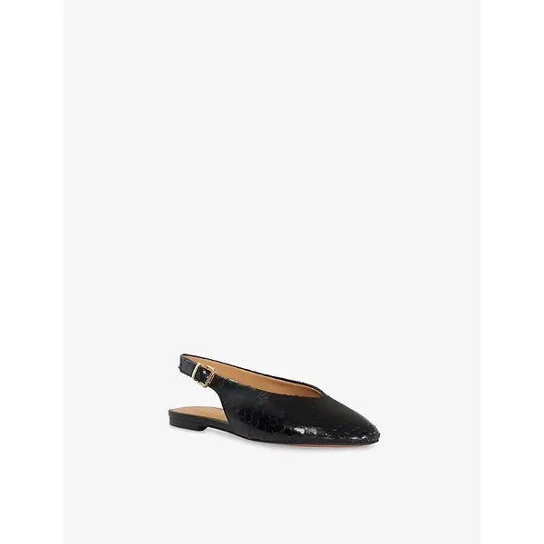 DUNE Honora Reptile-print Leather Slingbacks