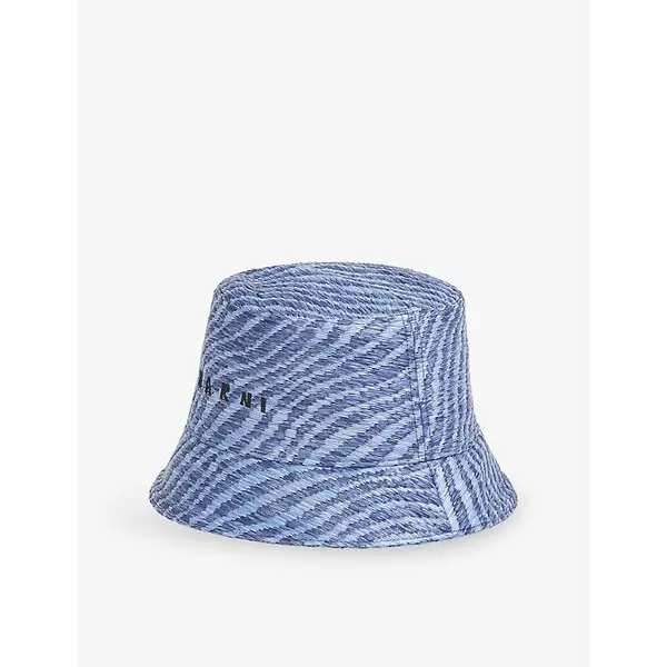 Marni Raffia-effect Woven Bucket Hat - 00b48