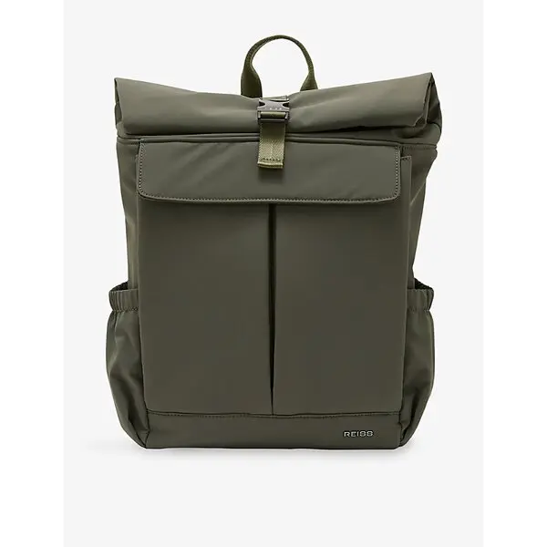 REISS Woven Backpack - Khaki Green
