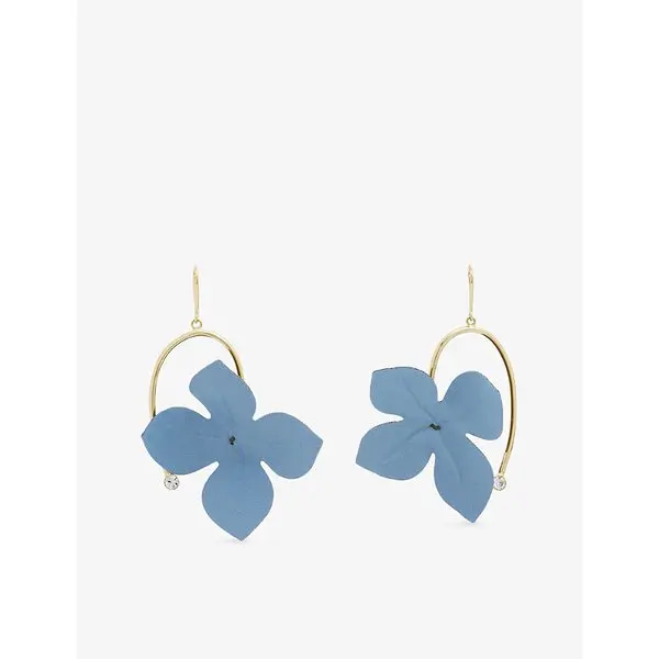 Marni Poplin Flower Gold-plated Earrings - 00b20