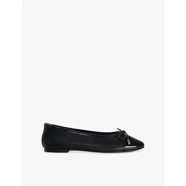 DUNE Haliah Patent-leather Ballet Flats - Black Leather