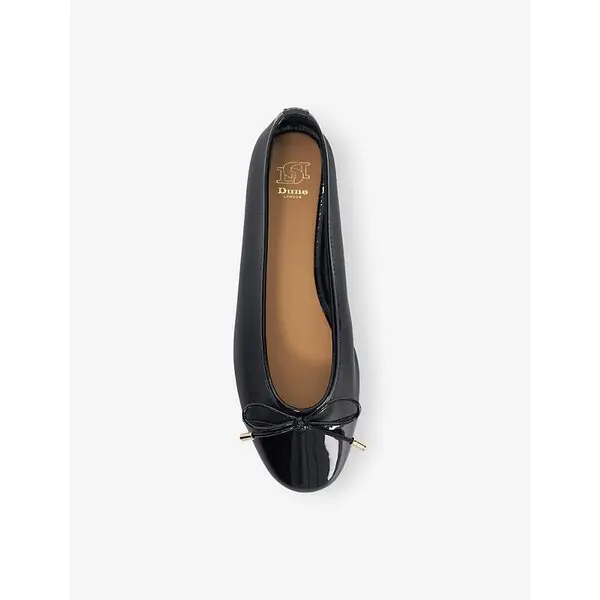 DUNE Haliah Patent-leather Ballet Flats - Black Leather