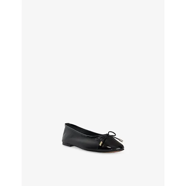 DUNE Haliah Patent-leather Ballet Flats - Black Leather