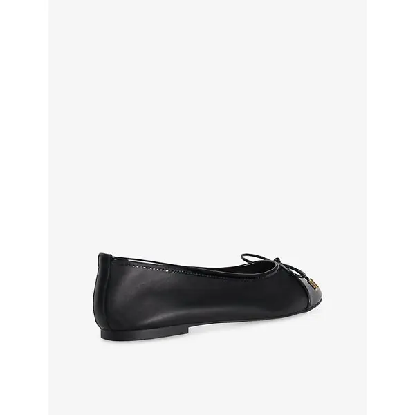 DUNE Haliah Patent-leather Ballet Flats - Black Leather