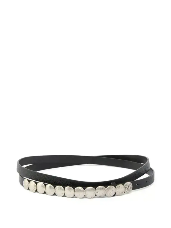 Pinko Studded Lambskin Belt - Black