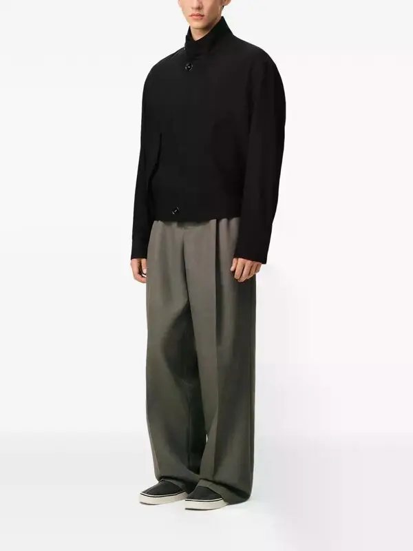 AMI Paris Wool Gabardine Harrington Jacket - Black