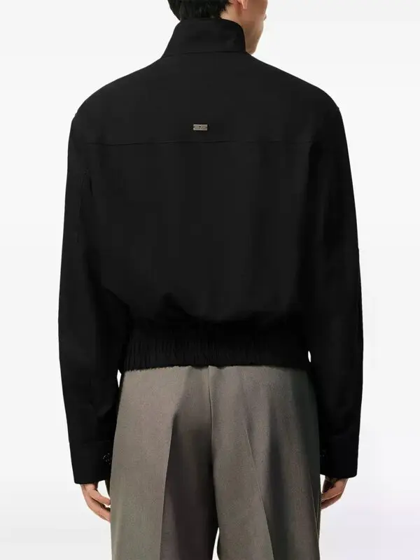 AMI Paris Wool Gabardine Harrington Jacket - Black